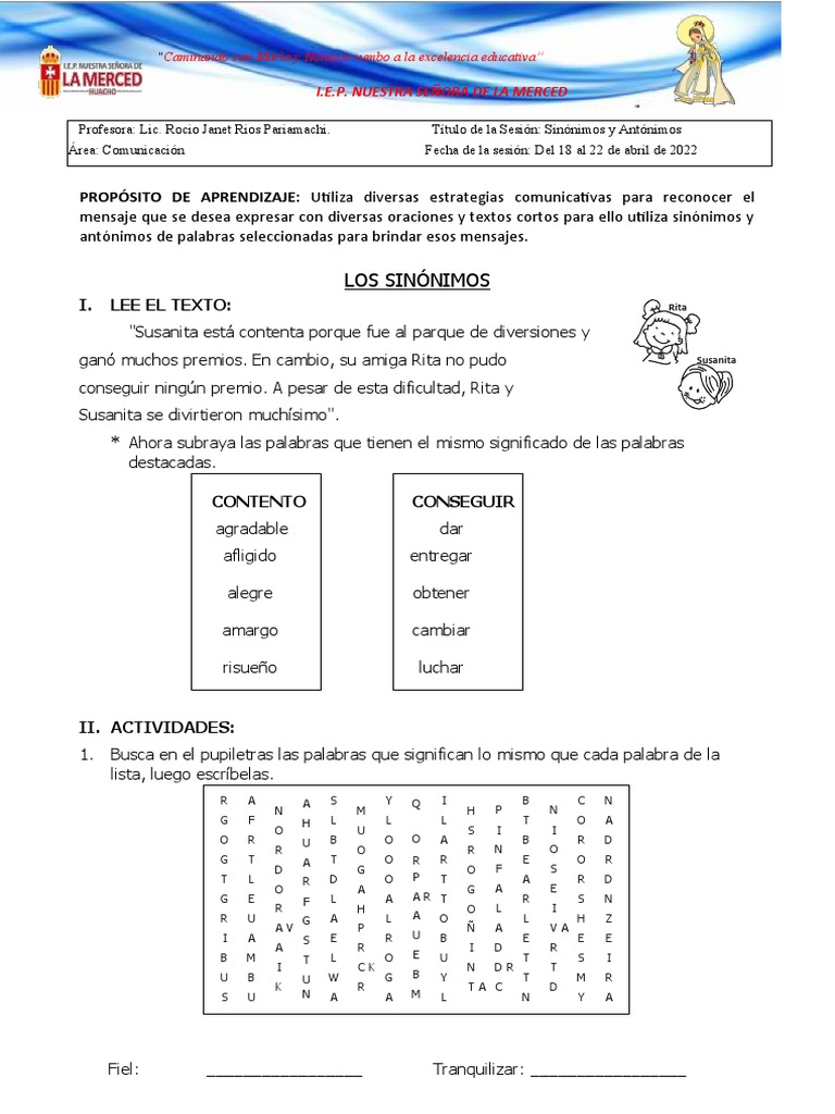 06 Guia Sinonimos y Antonimos | PDF