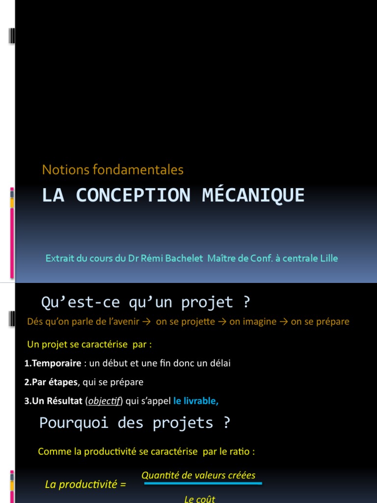 Projection Du Cours 1 (Projet - Definition Et Intro) | PDF | Économie ...