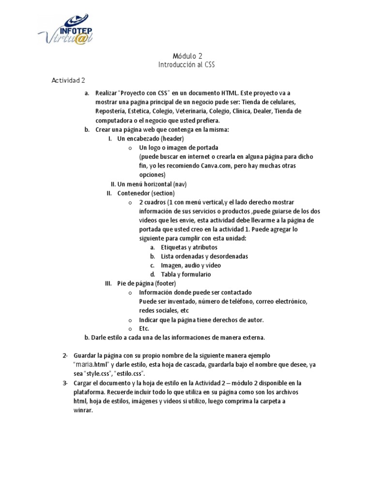 Actividad 2 Del Módulo 2 - Proyecto Final | PDF | HTML | Edad de información