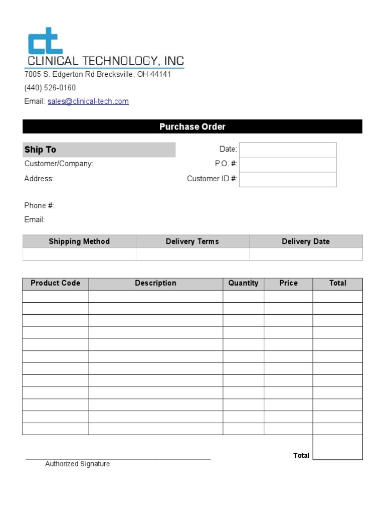 291097810 Purchase Order Form | PDF
