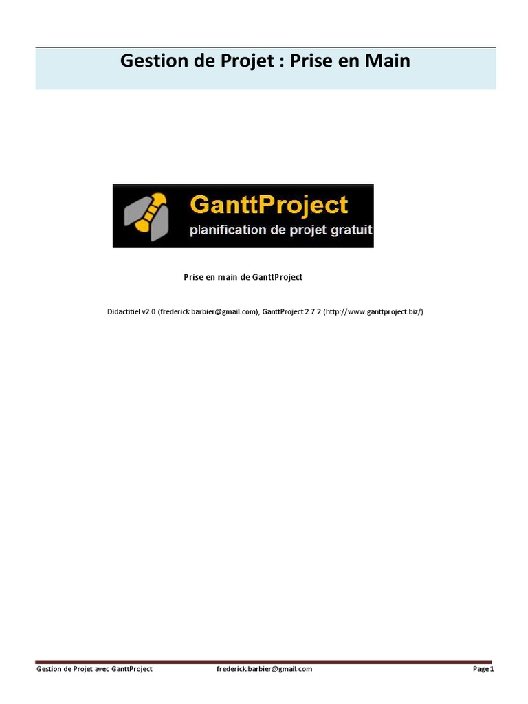 Prise en Main de GanttProject | PDF