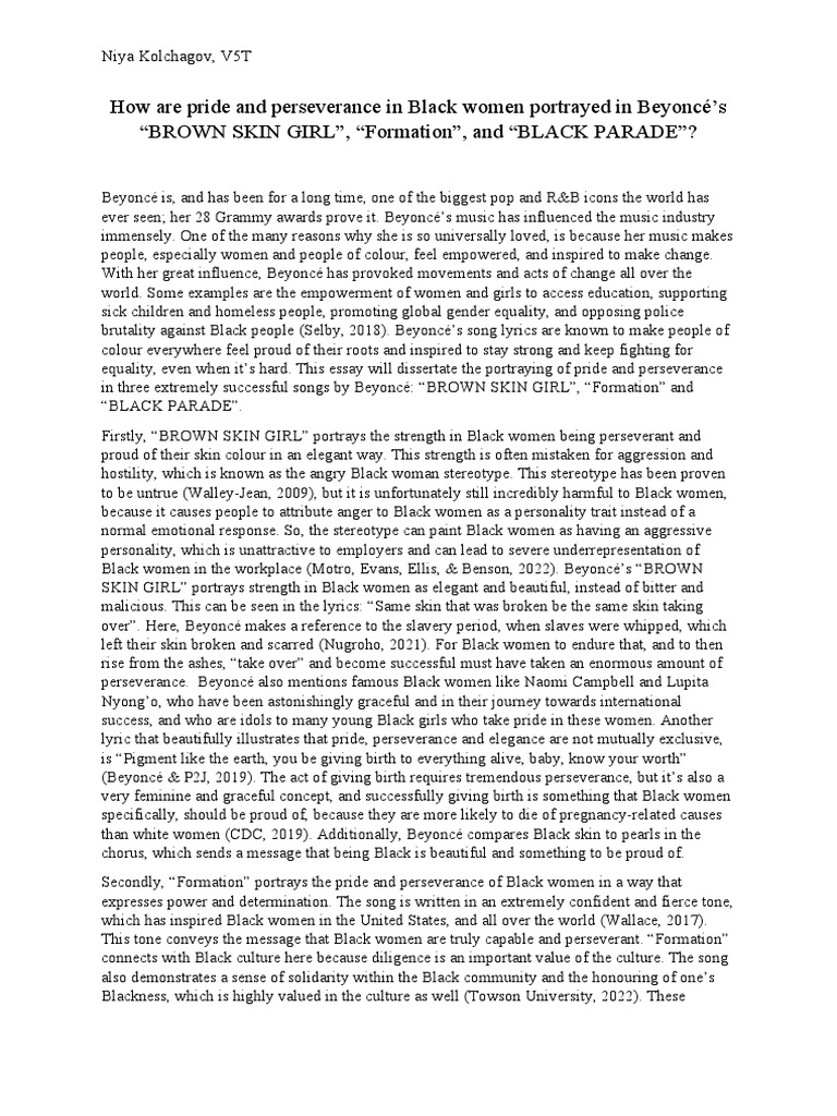 International Baccalaureate (IB) Higher Level Essay Example | PDF | Beyoncé