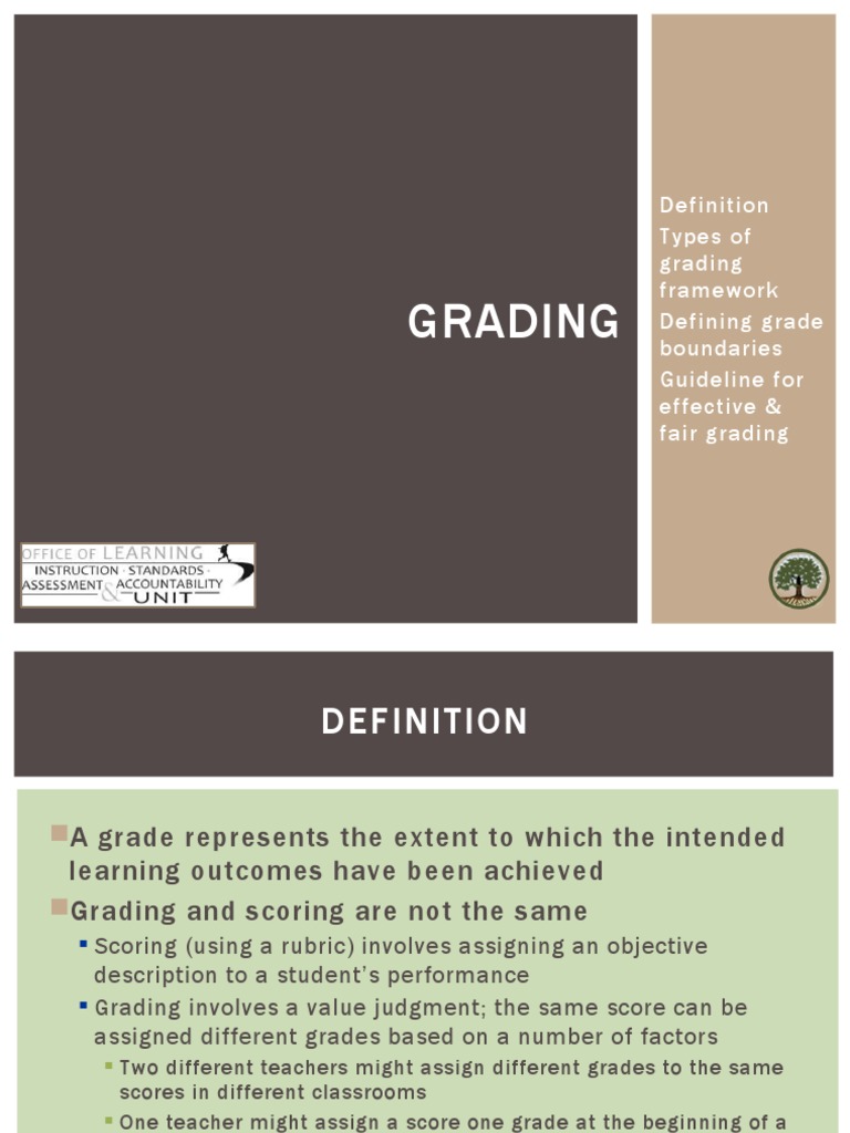 Grading: Types of Grading Framework Defining Grade Boundaries Guideline ...