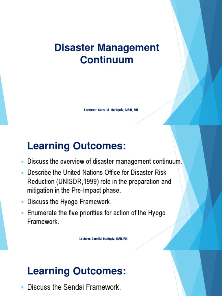 Week 4 - Disaster Management Continuum | PDF | Emergency Management ...