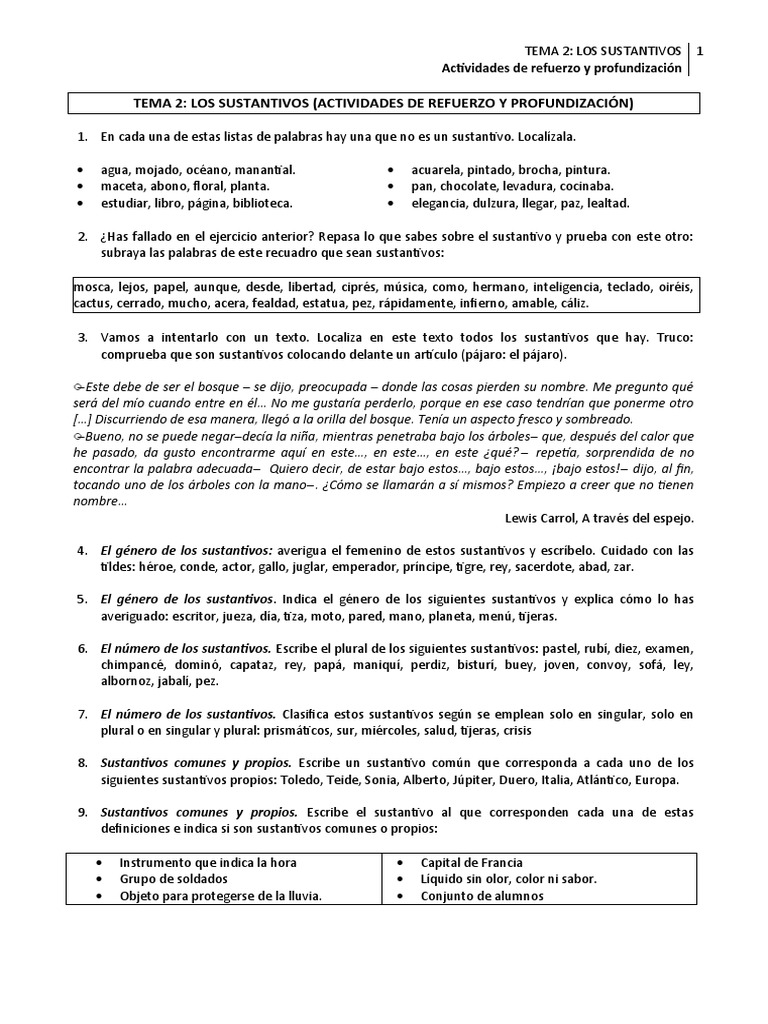 El Sustantivo | Descargar gratis PDF | Sustantivo
