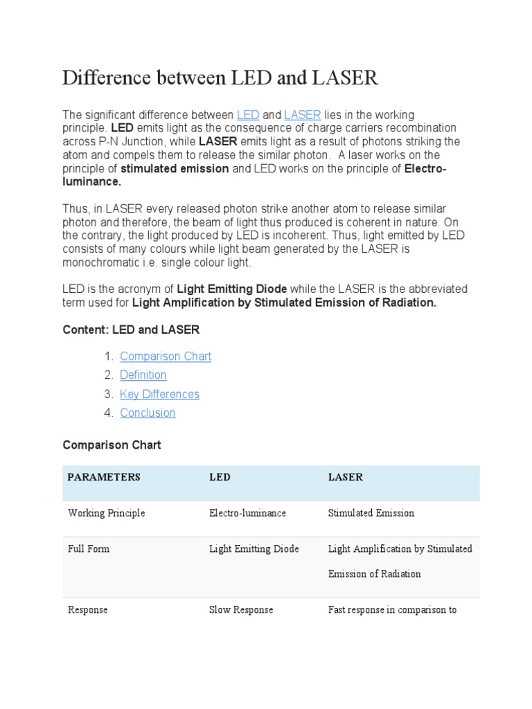 Led Vs Laser | PDF