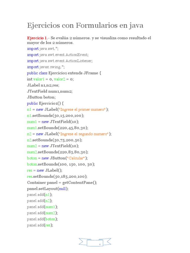 Ejercicios Con Formularios en | PDF | Programación de computadoras ...