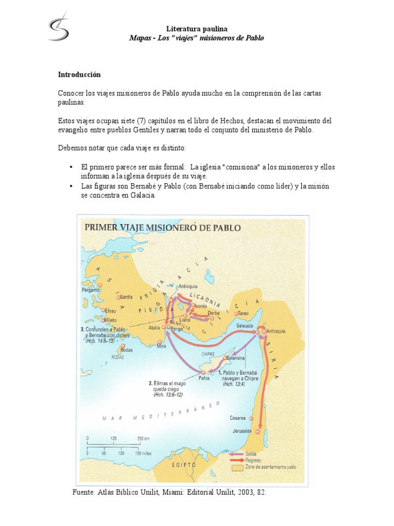 Mapas de los Viajes Misioneros de Pablo | PDF | Pablo el apóstol | Bernabé