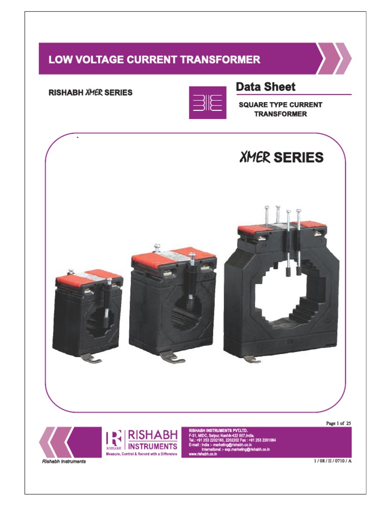 RISH XMER CT Square CT Datasheet of RISHABH INSTRUMENTS | PDF
