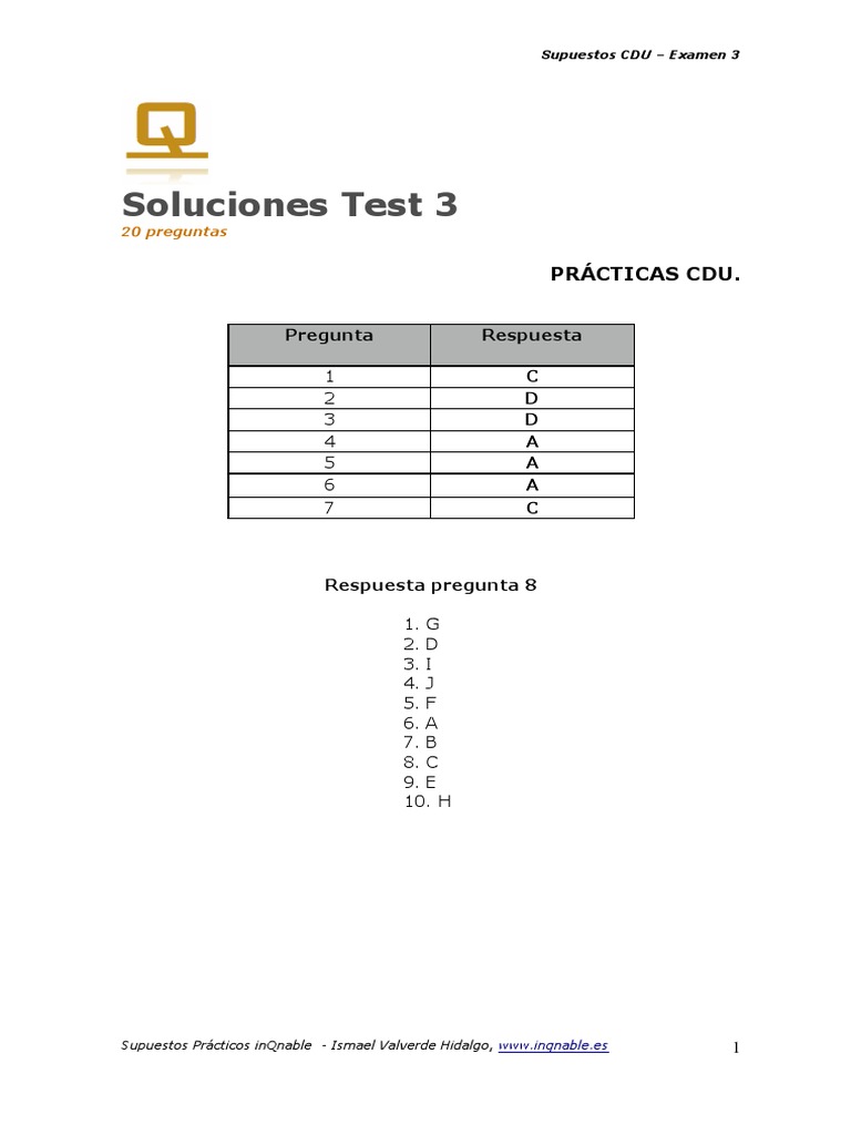 Soluciones Examen CDU 3 InQnable | PDF
