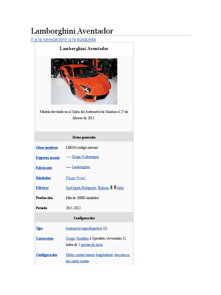 Lamborghini Aventador | PDF