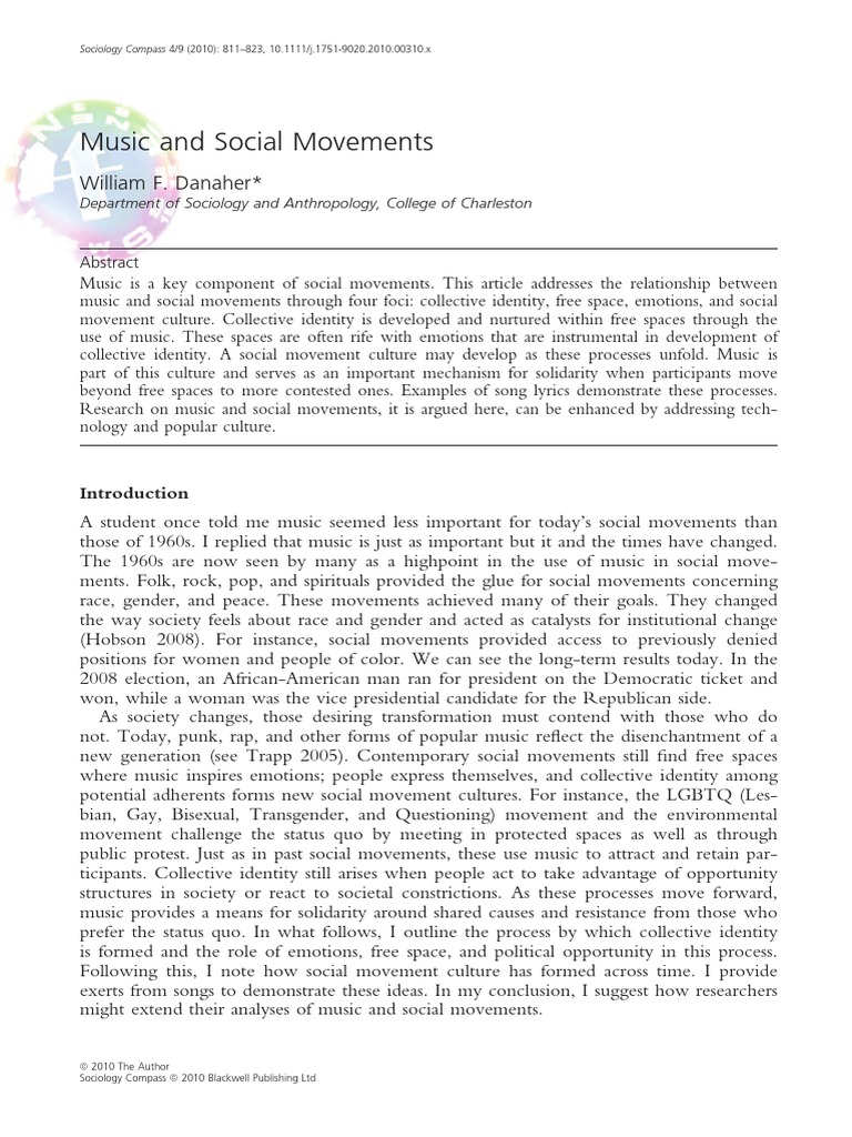 14 Music and Social Movements | PDF | Emotions | Social Movements