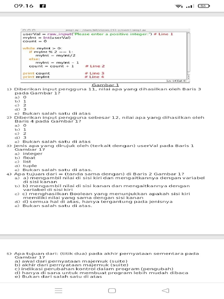 Soal Latihan Phyton | PDF