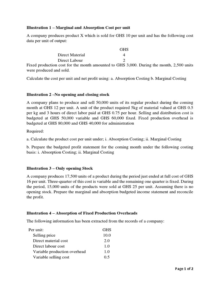 Costing Methods: Marginal vs Absorption | PDF | Cost | Cost Of Goods Sold