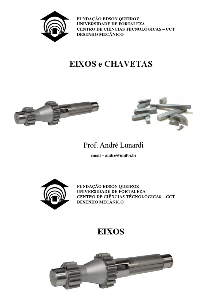 Eixos e chavetas em máquinas | PDF | Engenharia Mecânica | Mecânica