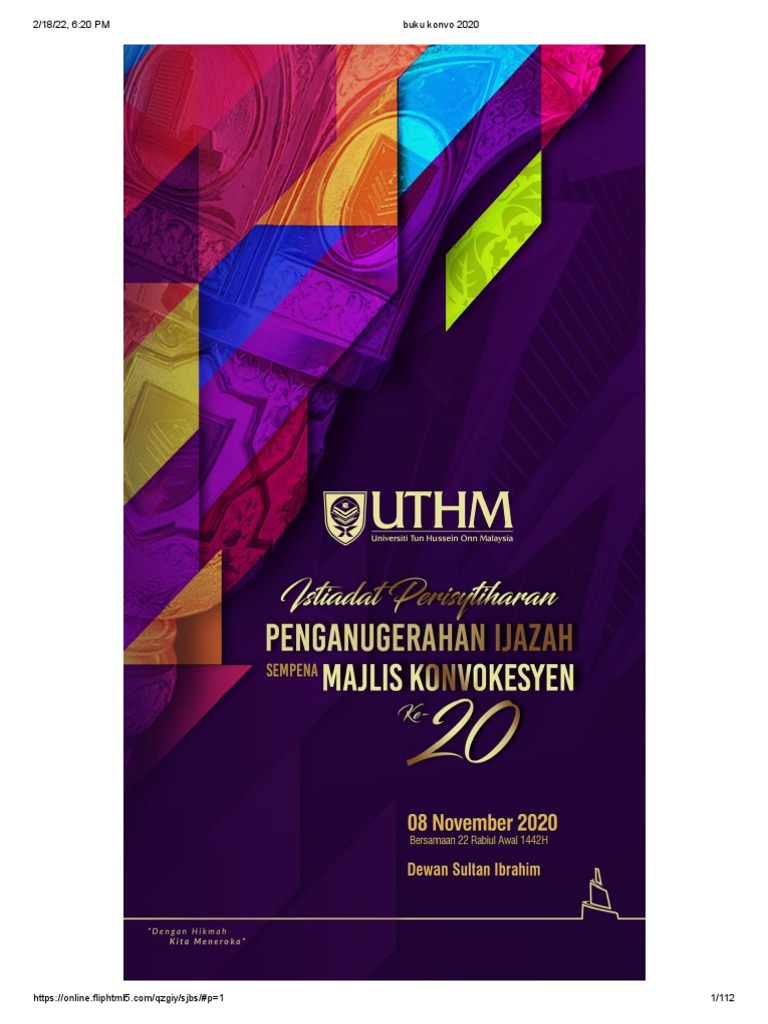 Buku Konvokesyen UTHM 2020 | PDF