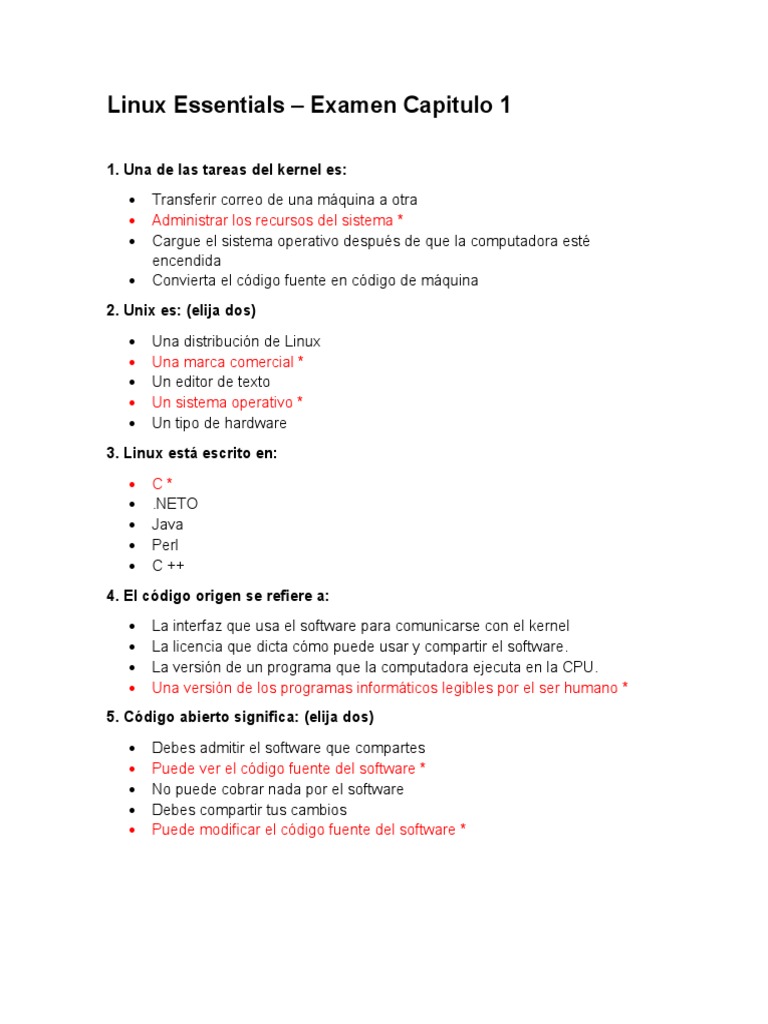 NDG LINUX ESSENTIALS Exámenes Capítulos 1 8 Resueltos | PDF | Software ... NDG LINUX ESSENTIALS Exámenes Capítulos 1 8 Resueltos | PDF | Software ...