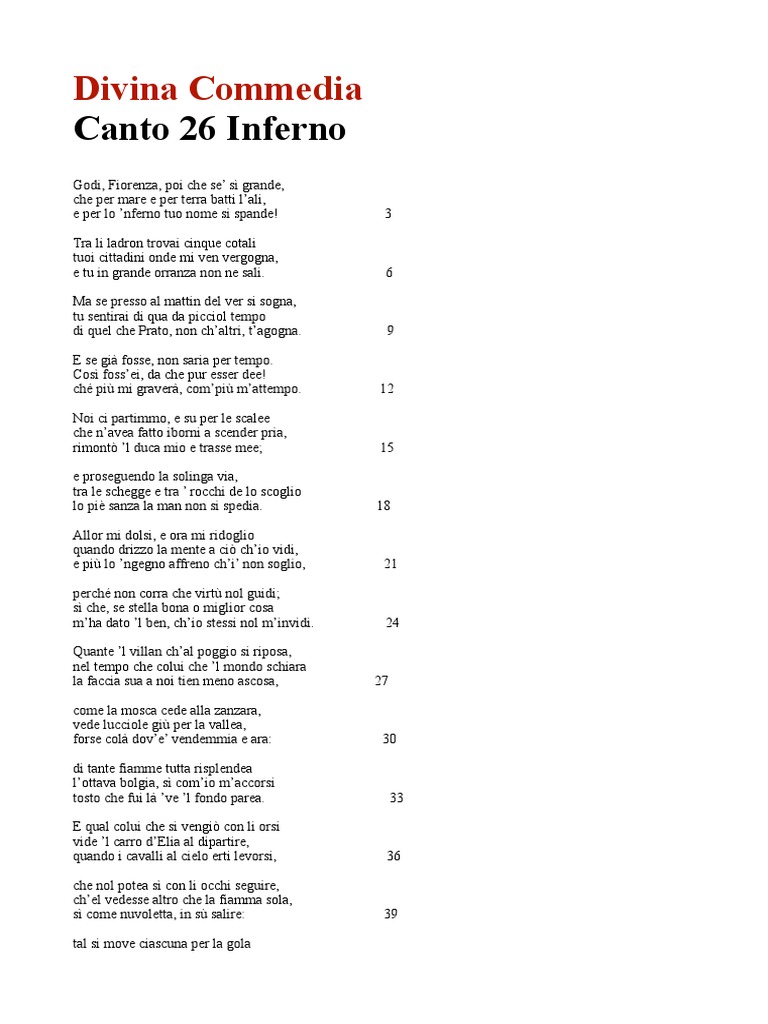 Canto XXVI | PDF