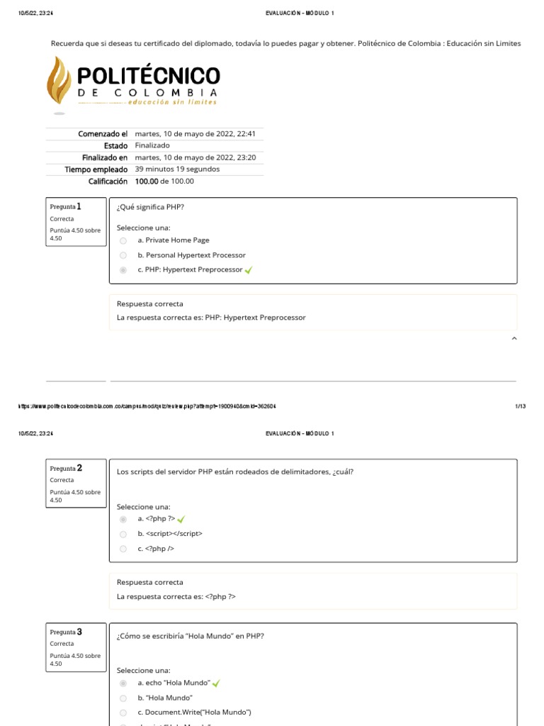 EVALUACIÓN - MÓDULO 1 | PDF | Php | Redes
