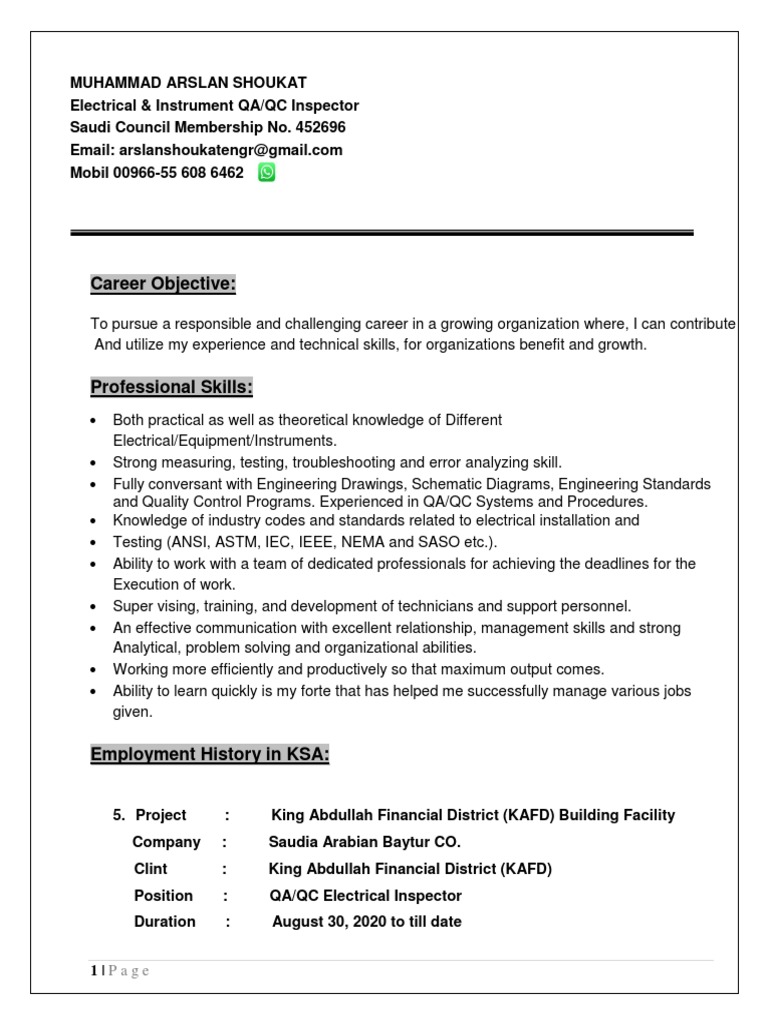 Arslan CV | PDF | Closed Circuit Television | Engineering
