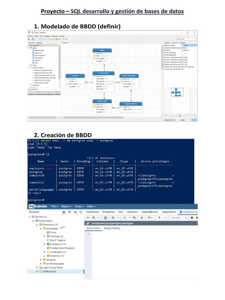 Proyecto - SQL Desarrollo y Gestión de Bases de Datos | PDF | SQL | Bases de datos
