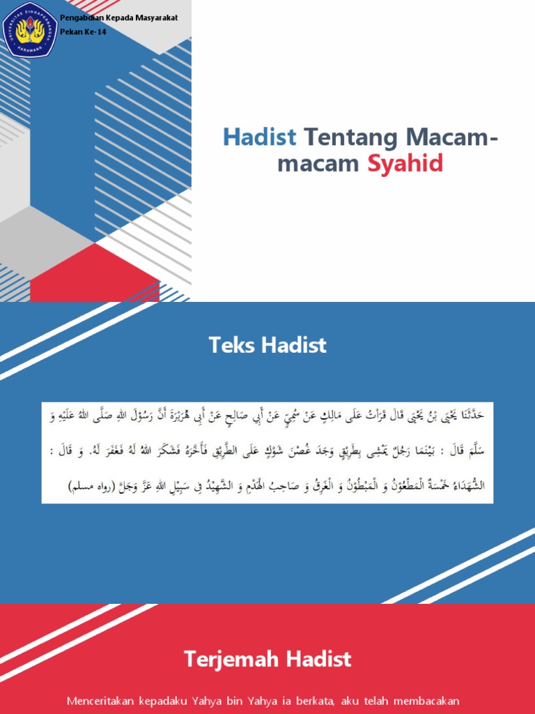 PKM Pekan14 - Hadist Tentang Macam-Macam Syahid | PDF