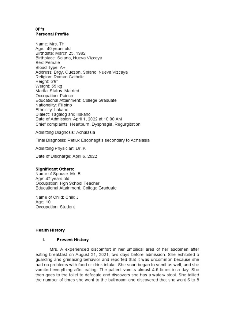 Mrs TH's Personal Health Profile | PDF | Hypertension | Urine