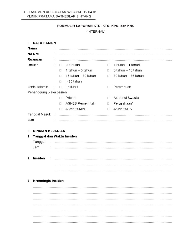 3.2.5.2 Formulir Laporan KTD, KTC, KPC, KNC | PDF