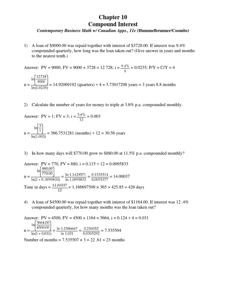 Compound Interest Calculations Guide | PDF | Interest | Balance Sheet