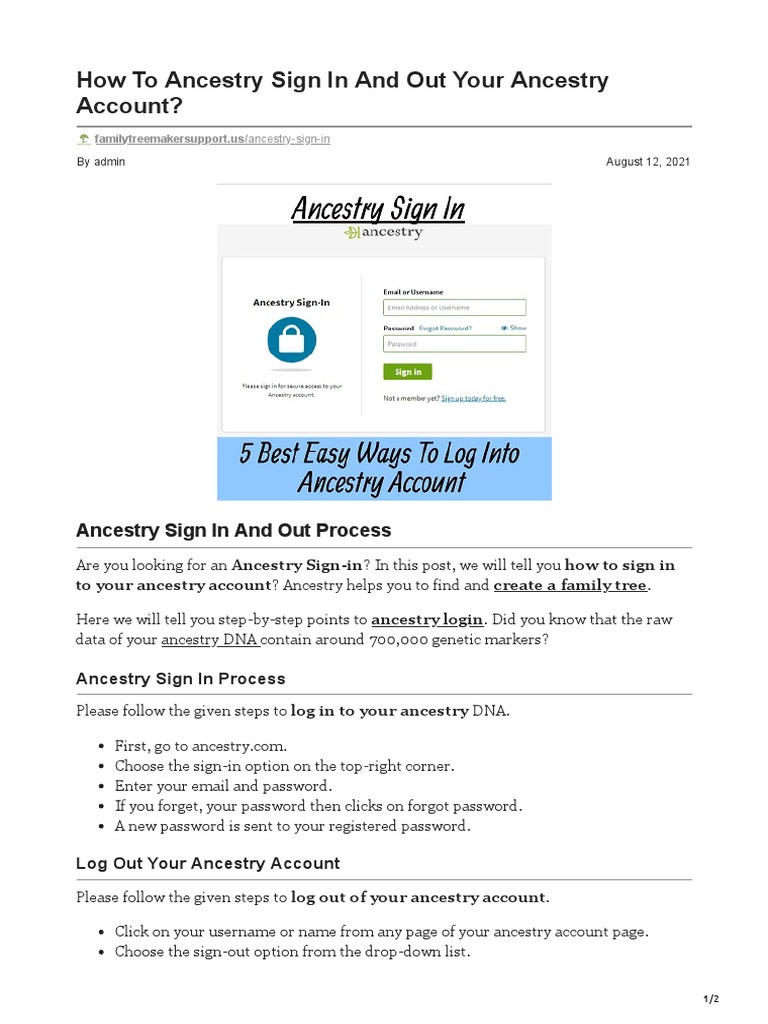 Familytreemakersupport - Us-How To Ancestry Sign in and Out Your ...
