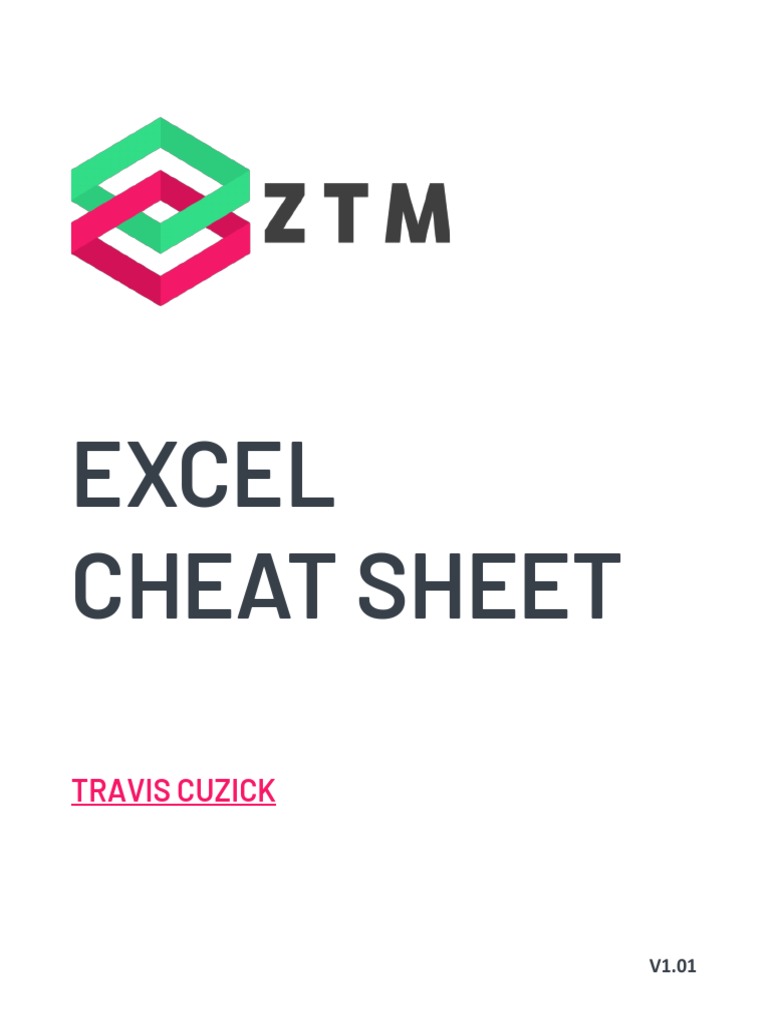 Excel Cheat Sheet: Travis Cuzick | PDF | Microsoft Excel | Mean