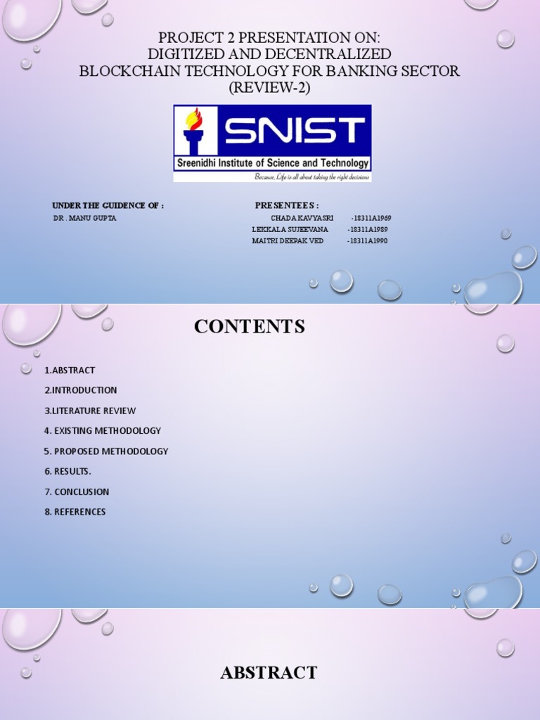 Project 2 Presentation On: Digitized and Decentralized Blockchain ...