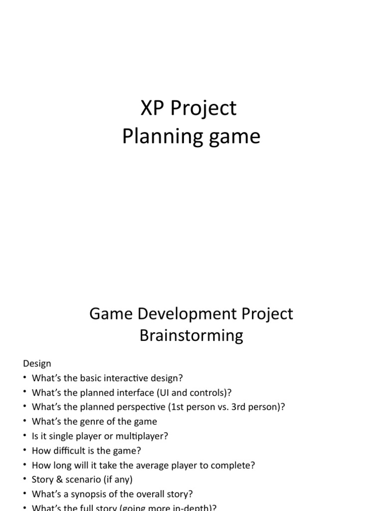 XP Project-Planning Game | PDF