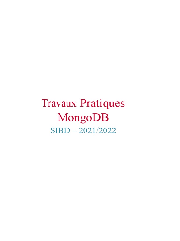 TP Mongodb | PDF | MapReduce | MongoDB