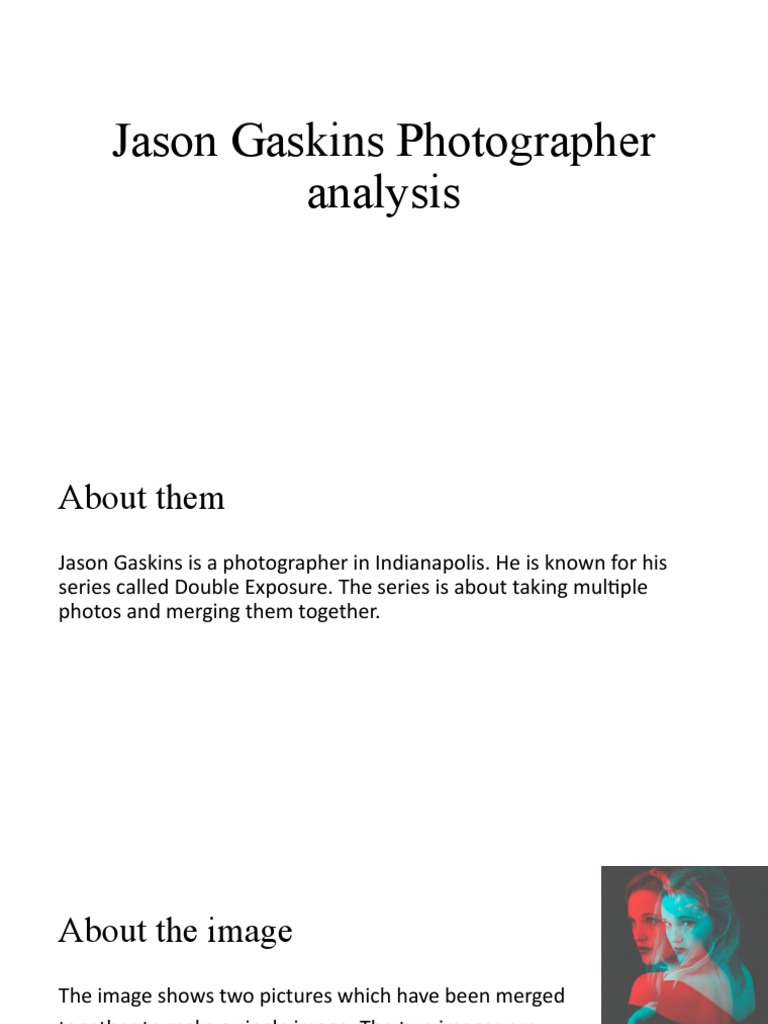 Jason Gaskins Photographer Analysis | PDF