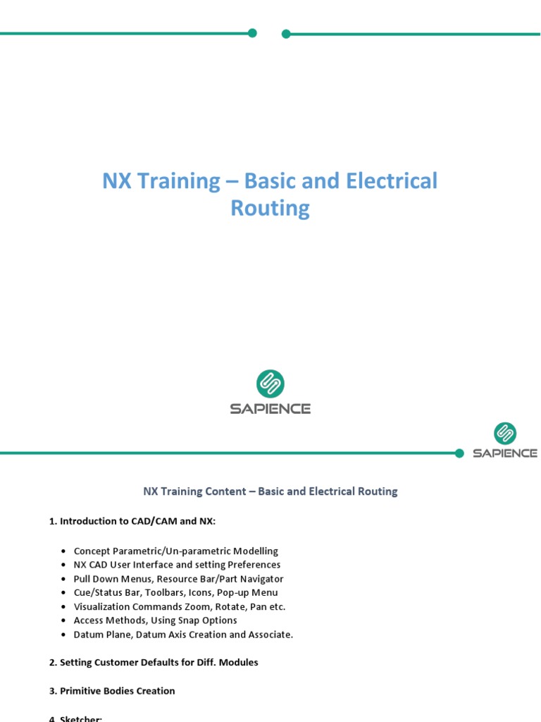 NX CAD and Electrical Routing Training Contents | PDF | Electrical ...