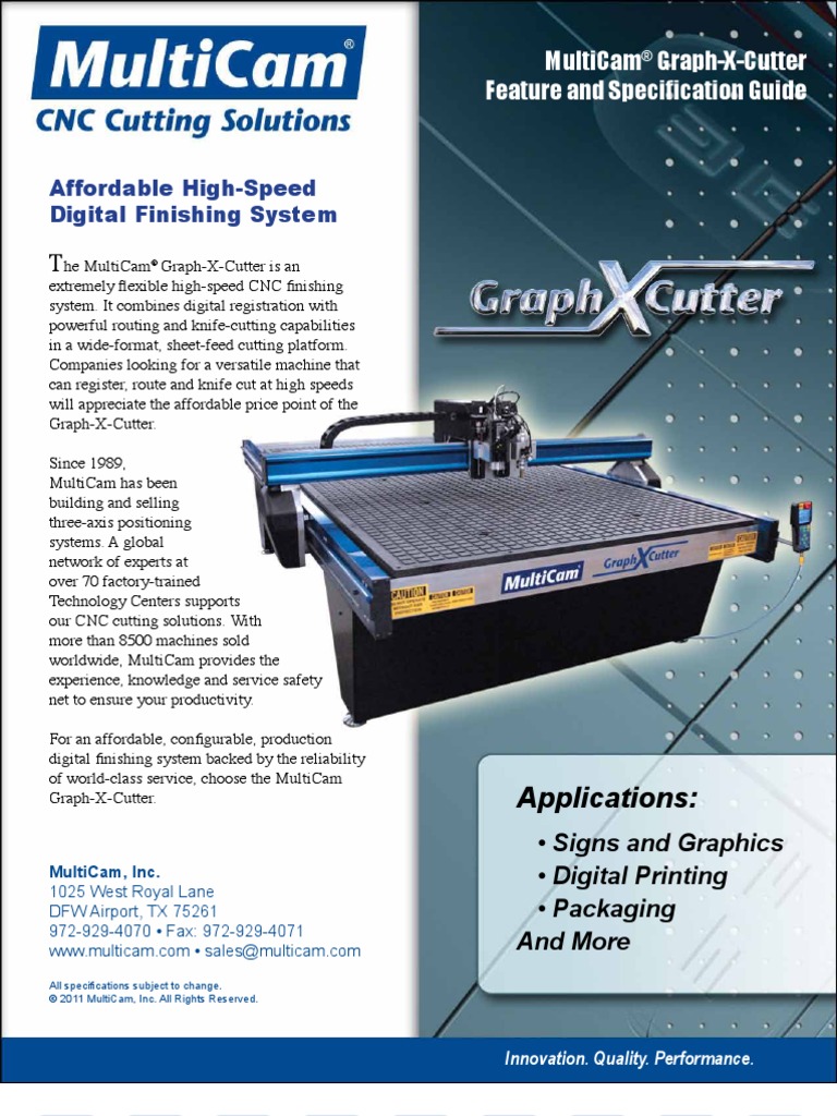 MultiCam Graph-X-Cutter | PDF | Bearing (Mechanical) | Numerical Control