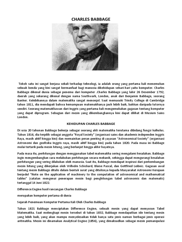 Biografi Charles Babbage | PDF