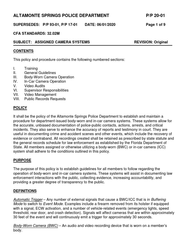 Altamonte Springs Police Department | PDF | Police | Traffic Stop