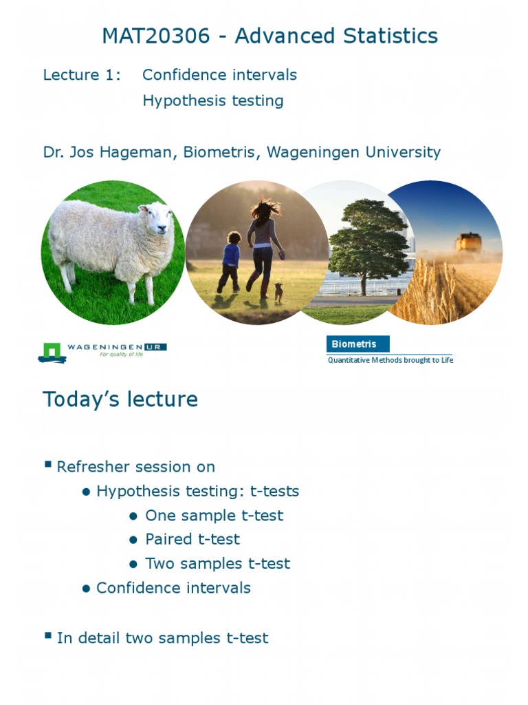 Confidence Intervals & Hypothesis Testing | Download Free PDF ...