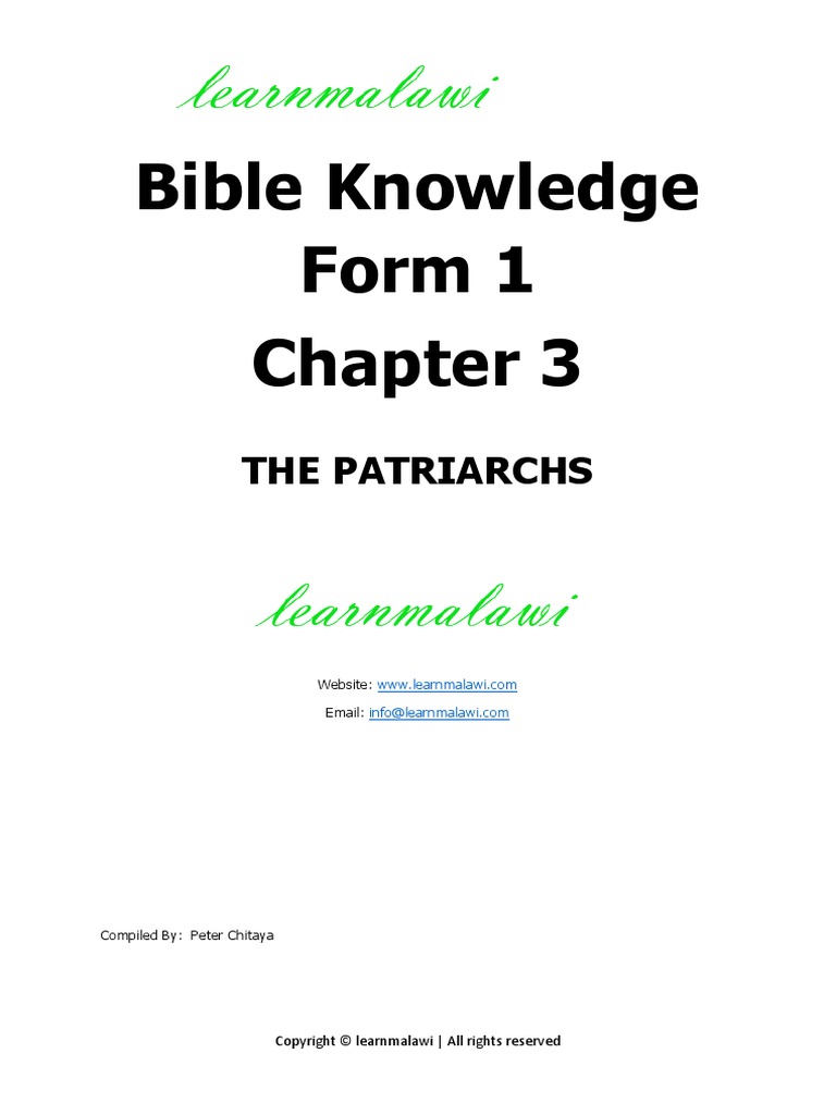 Bible Knowledge Form 1: The Patriarchs | PDF | Jacob | Ishmael