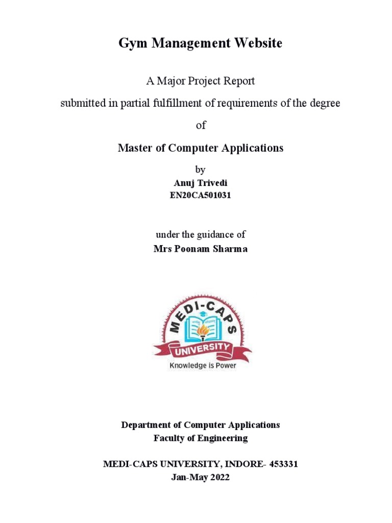 MCA Project Report Format - MU - Updated | Download Free PDF | Software ...