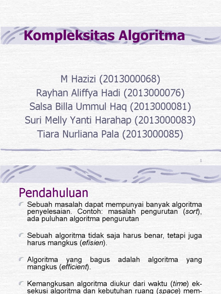 Kompleksitas Algoritma (Kelompok 6) | PDF