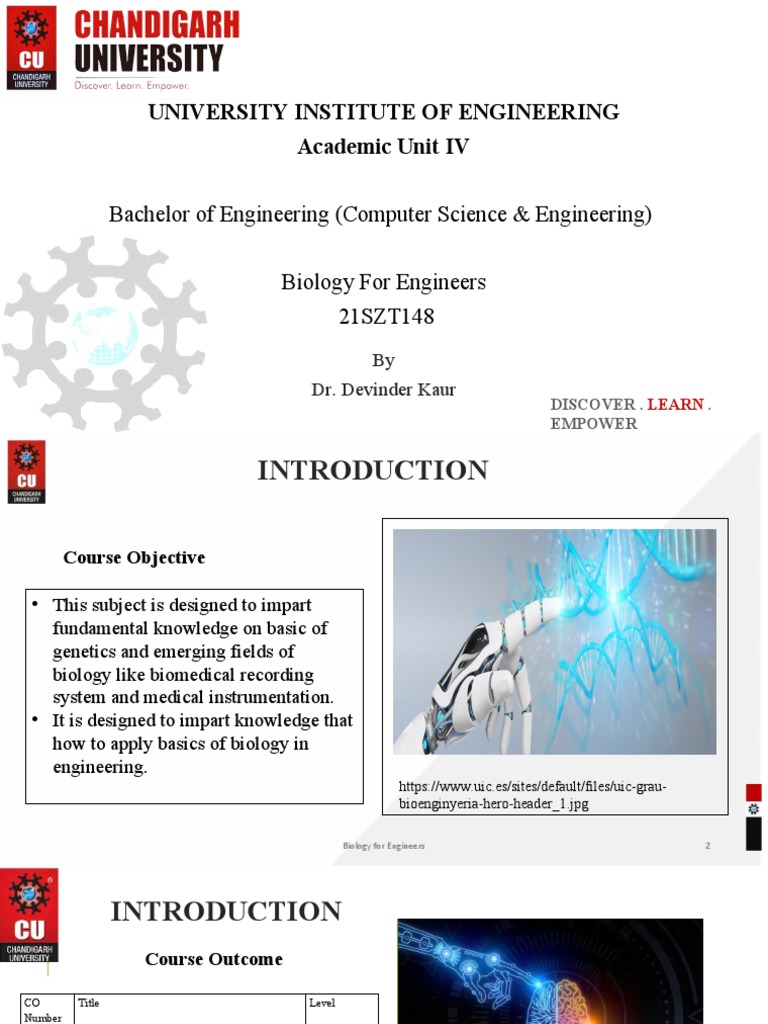 Lecture 3 Significance of Biology in Engineering | PDF | Engineering ...
