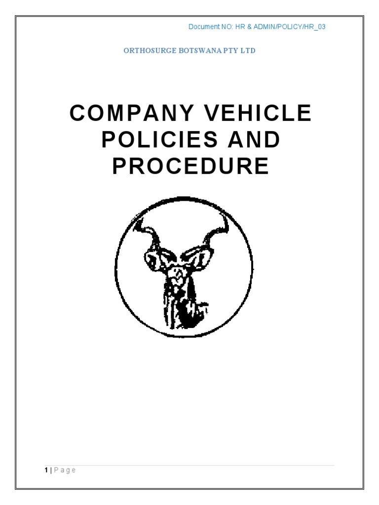 Company Vehicle Policies and Procedure - Draft 2 | PDF | Vehicles | Car