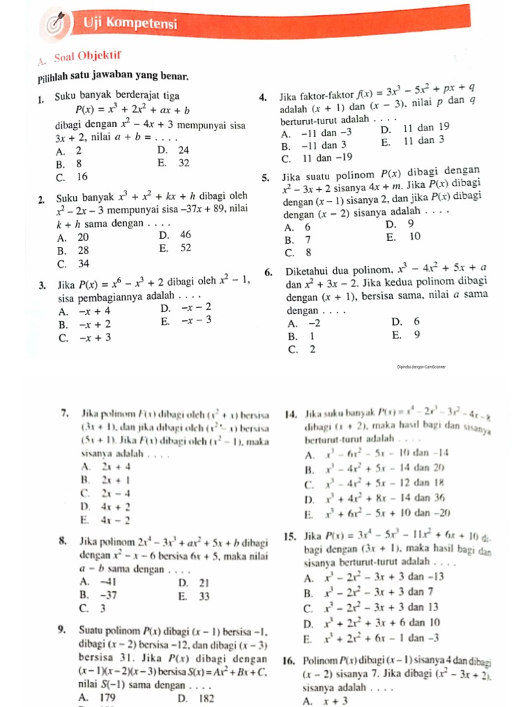 Soal-Soal Polinomial | PDF