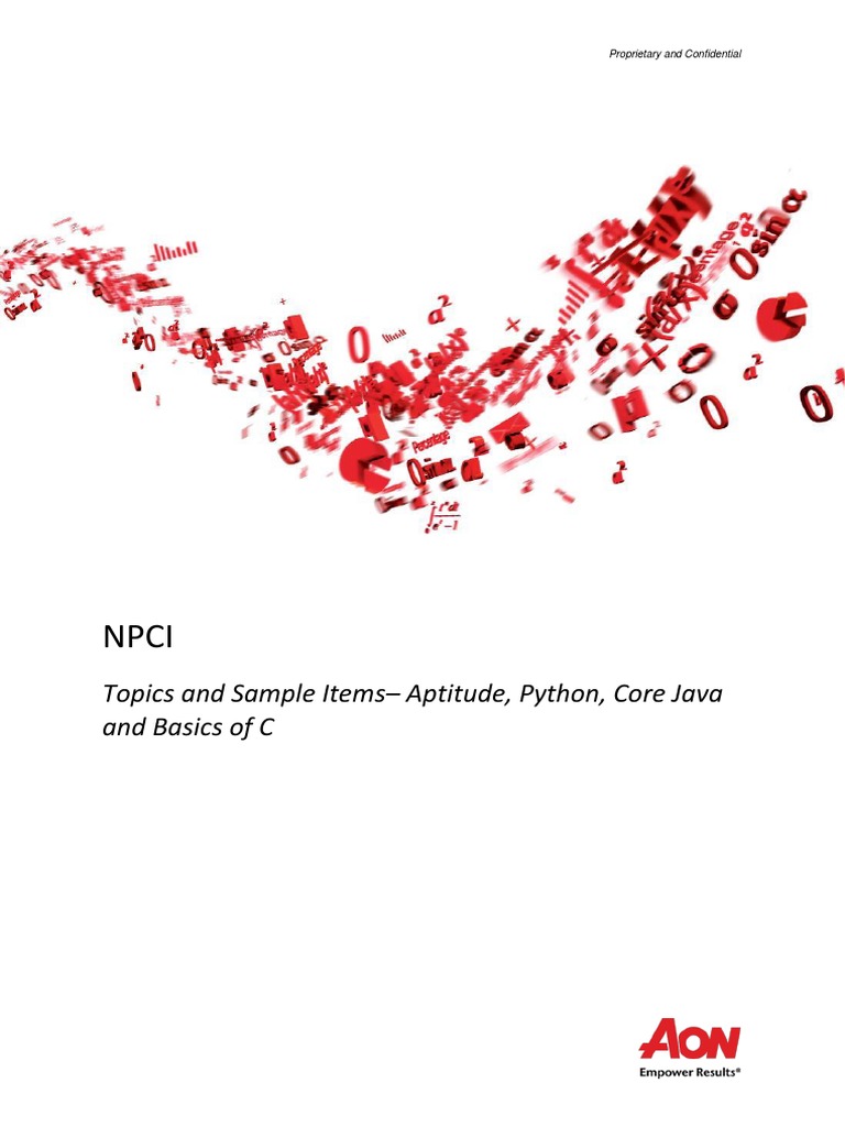 Npci Selection Process 2022 Sample Items Aptitude and Domain | PDF ...