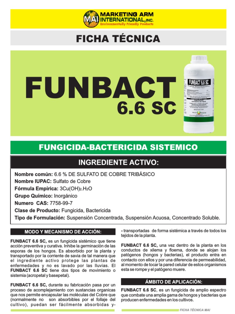 FT Funbact 6.6 SC Final Mai J.C | PDF | Agua | Hongo