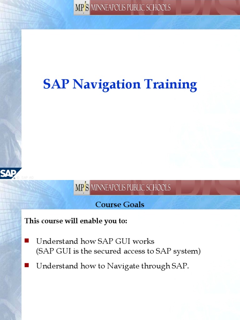 SAP Navigation Training2 | PDF | Menu (Computing) | Software Development