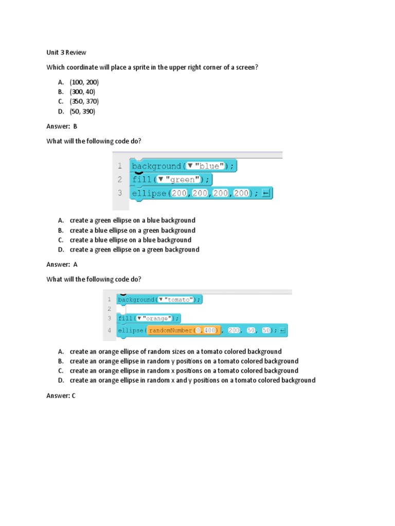 Unit 3 Review | PDF | Computing | Computer Programming